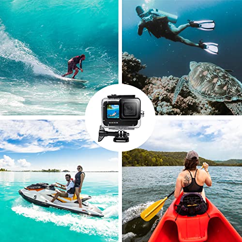 FINEST+ 60M Waterproof Housing Case for GoPro Hero 11/Hero 10/Hero 9 Black Diving Protective Housing Shell with Bracket Accessories for Go Pro Hero11/10/9 Black Action Camera