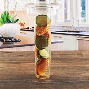 Large Fruit Infuser Water Pitcher (2.9 Quart / 93 Oz) – Shatterproof Acrylic Infusion Jug for Iced Tea, Juice, Beverages, Water, Lemon, Fruit & Herbs – BPA Free