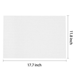 AHHFSMEI Placemats Set of 6 for Dining Table Washable Woven Vinyl Non-Slip Placemat Heat-Resistant Durable Table Mats for Dining Table Easy to Clean（White）