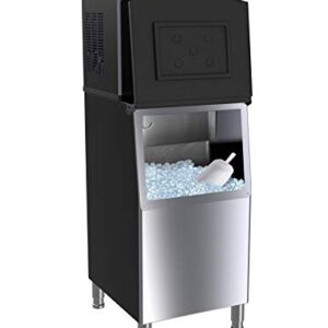 KoolMore Modular Ice Maker Machine, 315 lb. Full Cube Production, Free-Standing with Air Cooled Evaporator, 200 lb Bin, Stainless-Steel