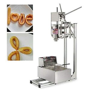 commercial churro machine stainless steel churro maker home 3l vertical type manual spanish donuts machine maker with 6l commercial electric deep fryer for churro donut french fry