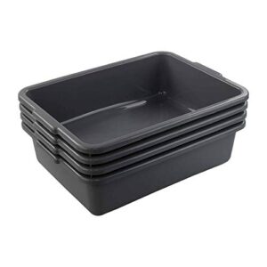 bringer 4-pack gray commercial bus tubs, 8 l small plastic bus box