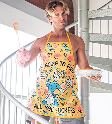 Crazy Dog T-Shirts I'm Going to Feed All You Fuckers Funny Cooking Food Graphic Kitchen Accessories (Oven Mitt + Apron)