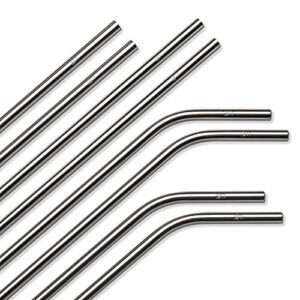 simple modern stainless steel reusable straws | toxin free and waste reducing straw for tumblers and travel mugs | classic collection | 8 pack | stainless steel