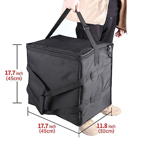 OLYDON Insulated Heated Delivery Bag with Handle - Portable Microwave Food Warmer, Collapsable Grocery Boxes - Picnic Lunch Pizza Container for Food Transport