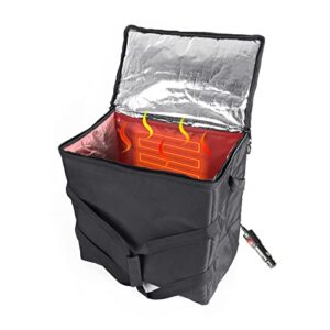 olydon insulated heated delivery bag with handle - portable microwave food warmer, collapsable grocery boxes - picnic lunch pizza container for food transport