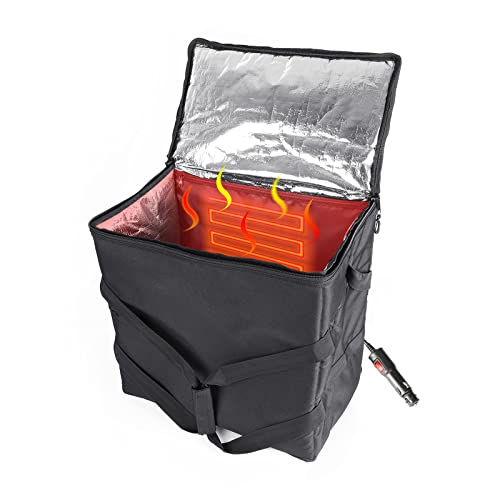 OLYDON Insulated Heated Delivery Bag with Handle - Portable Microwave Food Warmer, Collapsable Grocery Boxes - Picnic Lunch Pizza Container for Food Transport