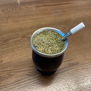 Evepure Yerba Mate Gourd Cup- Mate Gourd and Bombilla Set - Silicone Straw Tips for Yerba Mate Bombillas - Midnight Black