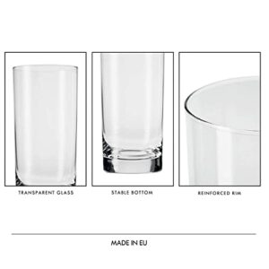 Krosno Tall Water Juice Drinking Highball Glasses | Set of 6 | 11.8 oz | Blended Collection | Perfect for Home Restaurants and Parties | Dishwasher Safe | Gift Idea | Made in Europe