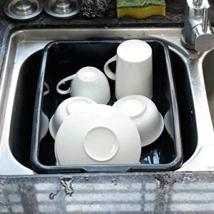 Callyne 4-Pack 8 L Black Small Plastic Kitchen Bus Tubs, Commercial Bus Box