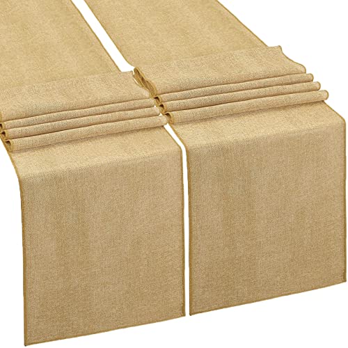 Burlap Table Runners Jute Table Runners 2 Pieces 13x84 Inch Khaki Summer Table Linens for Rustic Wedding Birthday Party Decoration