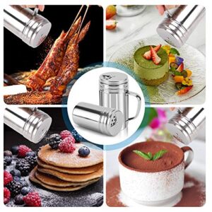 Accmor 2pcs Salt and Pepper Shakers with Adjustable Pour Holes,Pepper Spice Shakers,Stainless Steel Seasoning Shakers for Salt Pepper Cinnamon Powder Sugar