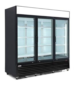 vortex refrigeration va-3gdf-b commercial merchandiser freezer | 3 self-closing glass doors | nsf, etl | 69 cu. ft.