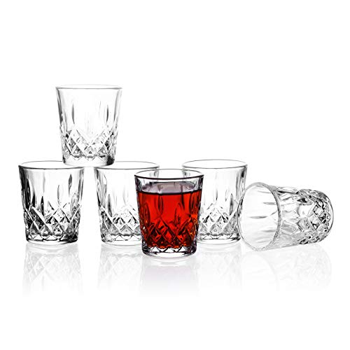 Valeways 1.75oz Mini Shot Glass Set of 6/Clear /Tasting Glasses/Cordial Glasses/Sherry Glasses/Glasses Snifters/Cute Shot Glasses