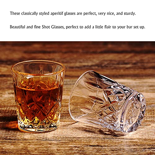 Valeways 1.75oz Mini Shot Glass Set of 6/Clear /Tasting Glasses/Cordial Glasses/Sherry Glasses/Glasses Snifters/Cute Shot Glasses