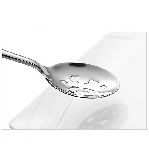 Enwinner Serving Spoons*2 Slot Spoons* 2 Forks *2 Buffet Colander Stainless Steel Banquet Set, Set of 6. Lenght 9" (6-spoon forks set)