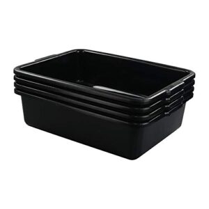 zerdyne 4 packs plastic bus boxes/dish bus tubs, 13 l black commercial bus boxes