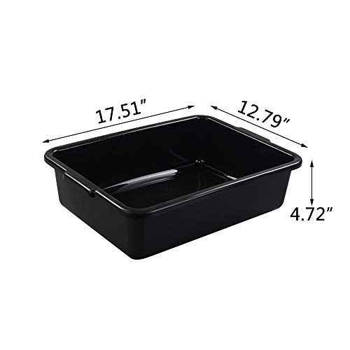 Zerdyne 4 Packs Plastic Bus Boxes/Dish Bus Tubs, 13 L Black Commercial Bus Boxes