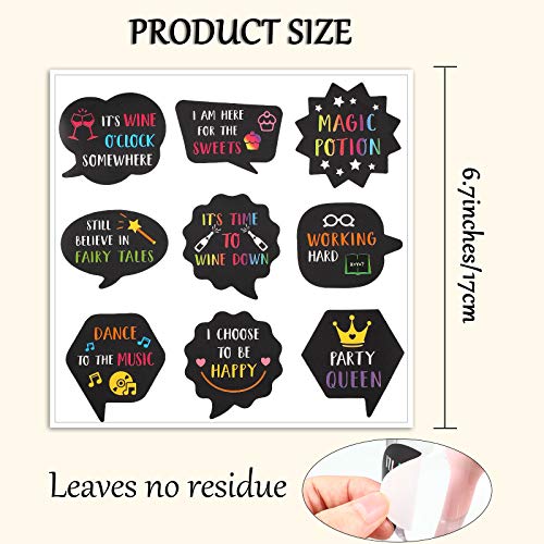 36 Pieces Wine Glass Drink Markers Funny Stickers for Wine Glasses Reusable Glass Stickers for Wine Tasting Party Wine Charms and Favors Dinner Party Wedding BBQ Pub