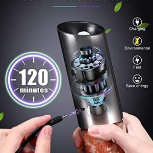 [Most Popular Pepper Grinder]USB Rechargeable Electric Salt and Pepper Grinder Set,XinBaoLong Stainless Steel Pepper Grinder Refillable,Adjustable Coarseness,Gravity Salt and Pepper Grinder Set