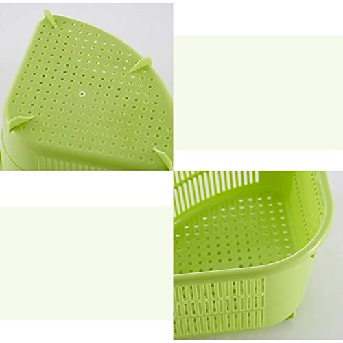 STRAW 1PC Triangle Kitchen Sink Fruit Washing Waste Draining Basket Plastic Storage Rack Multi Purpose Washing Bowl Sponge Drain Rack (Color : B)