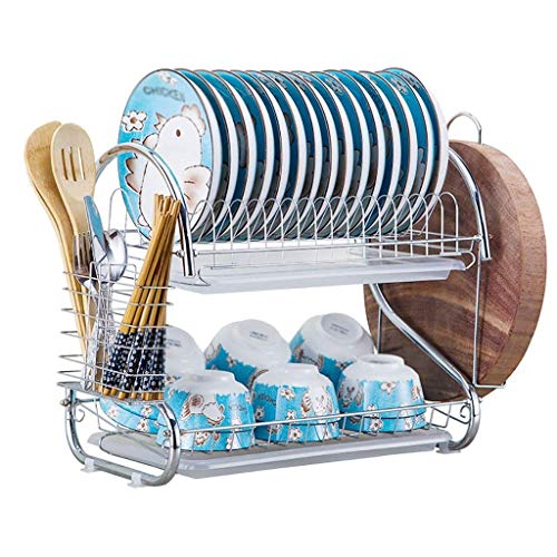 STRAW Drain Rack - Tableware Drying Rack, Kitchen Double Drain Rack, Shelf Storage Rack, Stainless Steel Display Rack, Tableware Rack