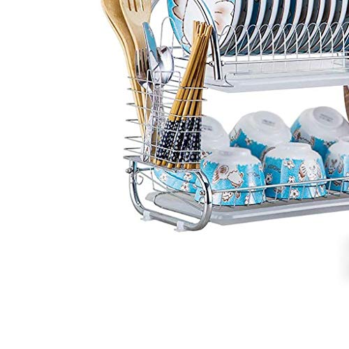 STRAW Drain Rack - Tableware Drying Rack, Kitchen Double Drain Rack, Shelf Storage Rack, Stainless Steel Display Rack, Tableware Rack