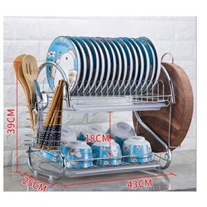 STRAW Drain Rack - Tableware Drying Rack, Kitchen Double Drain Rack, Shelf Storage Rack, Stainless Steel Display Rack, Tableware Rack