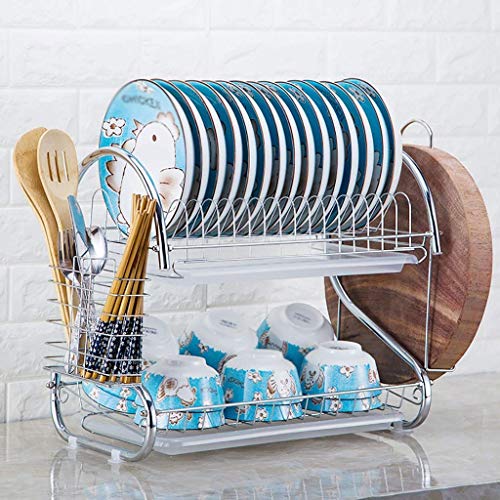 STRAW Drain Rack - Tableware Drying Rack, Kitchen Double Drain Rack, Shelf Storage Rack, Stainless Steel Display Rack, Tableware Rack