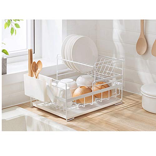 STRAW Drain Rack - Drainer, Dish Drainers Draining Kitchen Organizer Shelf Sink Drainer with Tray Drain Rack Cutlery Holder Glass Holder (Color : Black)