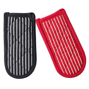 cast iron skillet handle covers,pot handle covers heat resistant,pot holders for kitchen heat resistant,machine washable handle mitts 2 pcs(striped)