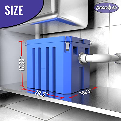 Commercial Grease Interceptor Trap 20 lb - Plastic Grease Trap Under Sink for Restaurant Cafe - Under Sink Grease Trap 10 GPM - Waste Water Oil-water Separator for Restaurant - Grease Trap plastic