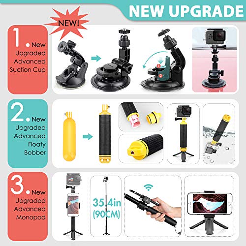 Vamson 63-in-1 Accessories Kit for GoPro Hero 11 10 9 8 7 6 5 Black 4 3 MAX Mount Tripod for DJI OSMO Action Camera,Insta360,Xiaomi Yi 4K,AKASO,Campark,Apeman,SJCAM,DBPOWER AVS08