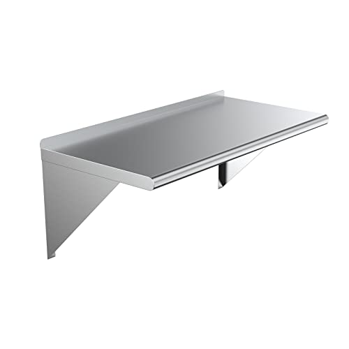 AmGood 24" X 48" Stainless Steel Wall Shelf | Metal Shelving | Garage, Laundry, Storage, Utility Room | Restaurant, Commercial Kitchen | NSF