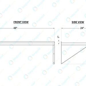 AmGood 24" X 48" Stainless Steel Wall Shelf | Metal Shelving | Garage, Laundry, Storage, Utility Room | Restaurant, Commercial Kitchen | NSF