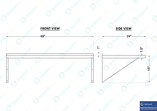 AmGood 24" X 48" Stainless Steel Wall Shelf | Metal Shelving | Garage, Laundry, Storage, Utility Room | Restaurant, Commercial Kitchen | NSF