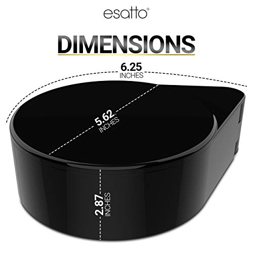 Esatto Glass Salt Rimmer 3 Tier for Margarita Tray and Cocktail, Black with 2 Extra Sponge’s + 3 Pourers – Apply Salt, Sugar, and Lime Juice for Better Drinks and Efficient Drink Preparation