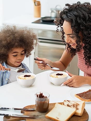 Yedio Small Bowls Set, White Ceramic Bowls of 6, 10 oz Porcelain Bowl for Kitchen Dessert Rice Side Dish Snack Soup Fruits Cereal Ice Cream, Microwave Dishwasher Freezer Oven Safe Easy Clean Stackable