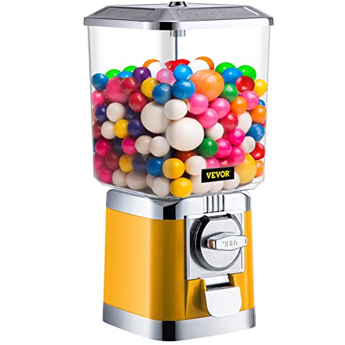 VEVOR, 17 Inch Huge Load Capacity Candy, Mini Vending, Gumball Dispenser Machine for Kids, Perfect for Birthdays, Christmas and Kiddie Parties, Yellow