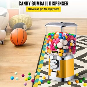 VEVOR, 17 Inch Huge Load Capacity Candy, Mini Vending, Gumball Dispenser Machine for Kids, Perfect for Birthdays, Christmas and Kiddie Parties, Yellow