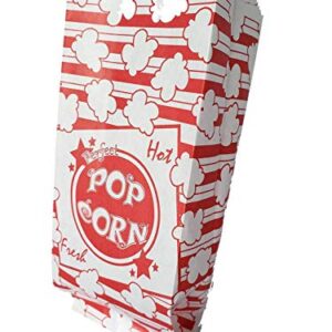 Concession Essentials Popcorn Bags-500 Popcorn Bags, 1 oz. (Pack of 500) Includes One Wooden Popcorn Scoop.