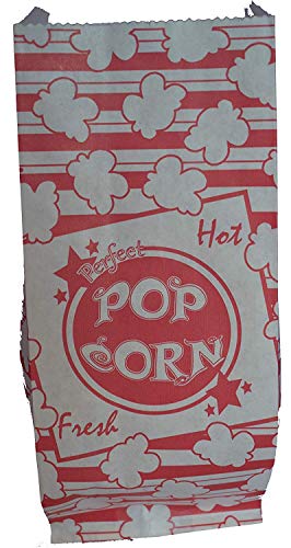 Concession Essentials Popcorn Bags-500 Popcorn Bags, 1 oz. (Pack of 500) Includes One Wooden Popcorn Scoop.