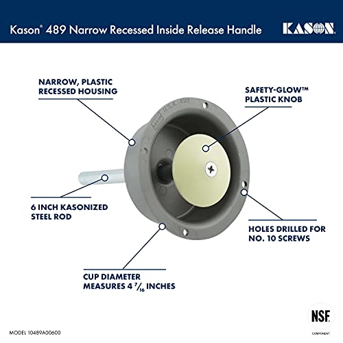 Kason 489 Narrow Recessed Inside Release Handle (10489A00600)