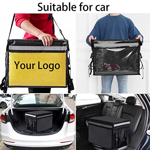 Nesthao Updated Professional Insulated Food Delivery Bag with Support Frame and Plastic Bottom Plate,Grocery Delivery Bag for Catering,Restaurants,Delivery Drivers, Uber Eats,Doordash and more