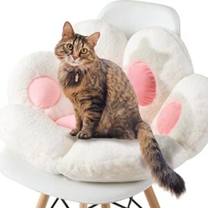 Ditucu Cat Paw Cushion Kawaii Chair Cushions 27.5 x 23.6 inch Cute Stuff Seat Pad Comfy Lazy Sofa Office Floor Pillow for Gaming Chairs Room Decor White