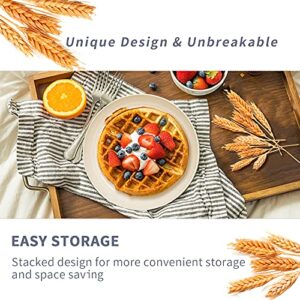 DAPIPIK 8 Pieces 10 Inch Wheat Straw Plates, Unbreakable Dinner Plates, Lightweight Straw Plates, Dishwasher & Microwave Safe, Perfect for Dinner Dishes, Healthy for Kids & Adult