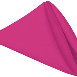 PLOYMONO Fuchsia Heavy Duty Cloth Napkins - 17 x 17 Inch Solid Washable Polyester Dinner Napkins - Set of 8 Napkins with Hemmed Edges - Great for Weddings, Parties, Banquets Dinner & More