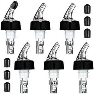 automatic measured bottle pourer spout bottle pourer liquor bottle pourers bottle jigger quick shot spirit measure pourer, 1 oz/ 30 ml (clear, black,12 pieces)