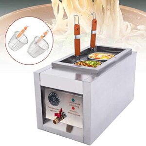 2000W Electric Pasta Cooking Machine 8L 2 Basket Commercial Pasta Cooker Stainless Noodles Cooker 110V Table Top Noodles Cooker Machine