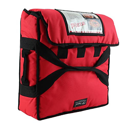 YOPRAL Insulated Food Delivery Bag Pizza Delivery Bags Professional Pizza Warmer Carrier Bags Moisture Free for Three 16" Pizza (PB03-0016-RED)